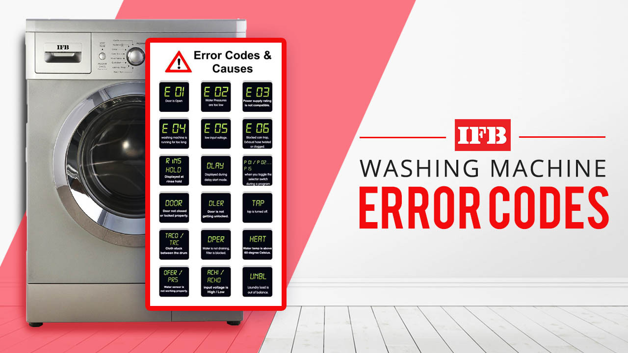 IFB Washing Machine Error Codes List Solution